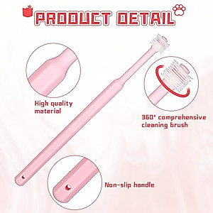 Mozeat Lens Small Dog&Cat Toothbrush,2 Pack 360 Degree Soft Silicone Pet Toothbrush Cat Dental Care Dog Oral Hygiene Deep Clean Pet Teeth Cleaning Kit (Small Size)