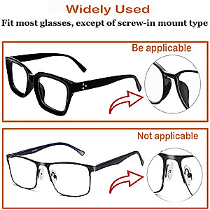 FSACLE Eyeglass Nose Pads - Soft Silicone Adhesive Glasses Nose Pad, Anti-Slip Heighten Air Chamber Nose Pads for Full Plastic Frames, 12 Pairs (Sticky Clear)