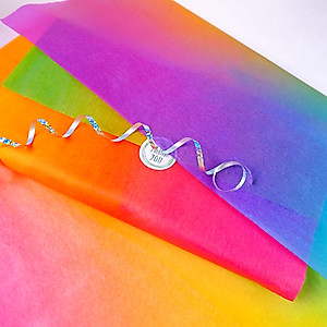 MR FIVE 20 Sheets 20"x 28" Rainbow Tissue Paper Bulk,Red Purple Green Blue Gradient Tissue Paper for Gift Bags,Rainbow Tissue Paper for Baby Shower Birthday Weddings Thanksgiving