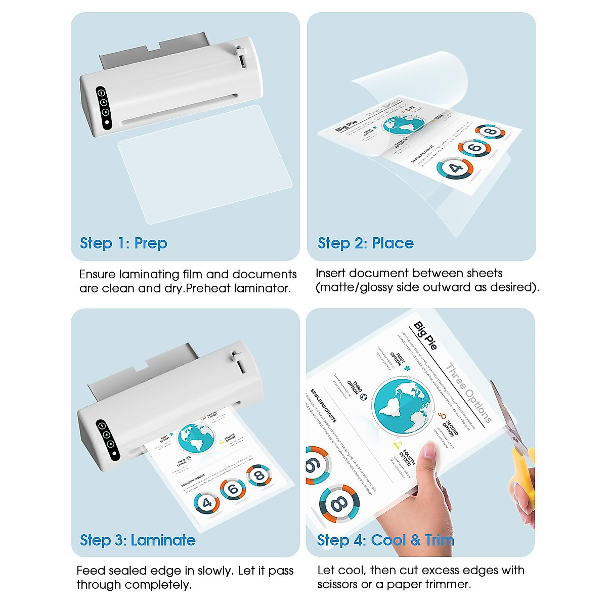 KTRIO Laminating Sheets, Holds 8.5 x 11 Inch Sheets 30 Pack, 3 Mil Thermal Laminating Pouches 9 x 11.5 Inch Clear Plastic Lamination Sheet Paper for Laminator, Round Corner Letter Size
