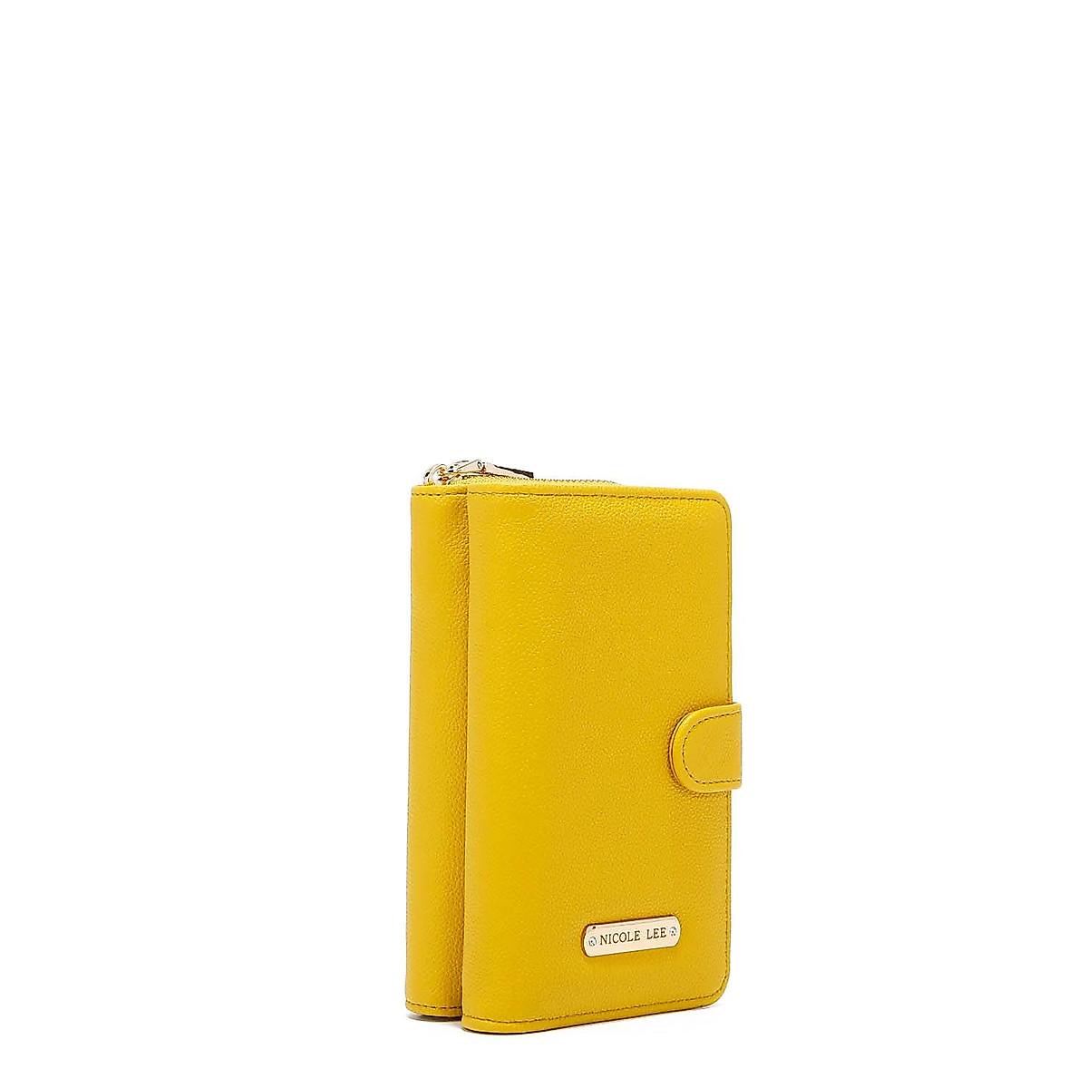 Nicole Lee 2 Pieces Phone Case Wallet Crossbody Wallet with Crossbody Strap, Vegan Leather, Phone Size Fits Most (MUSTARD)