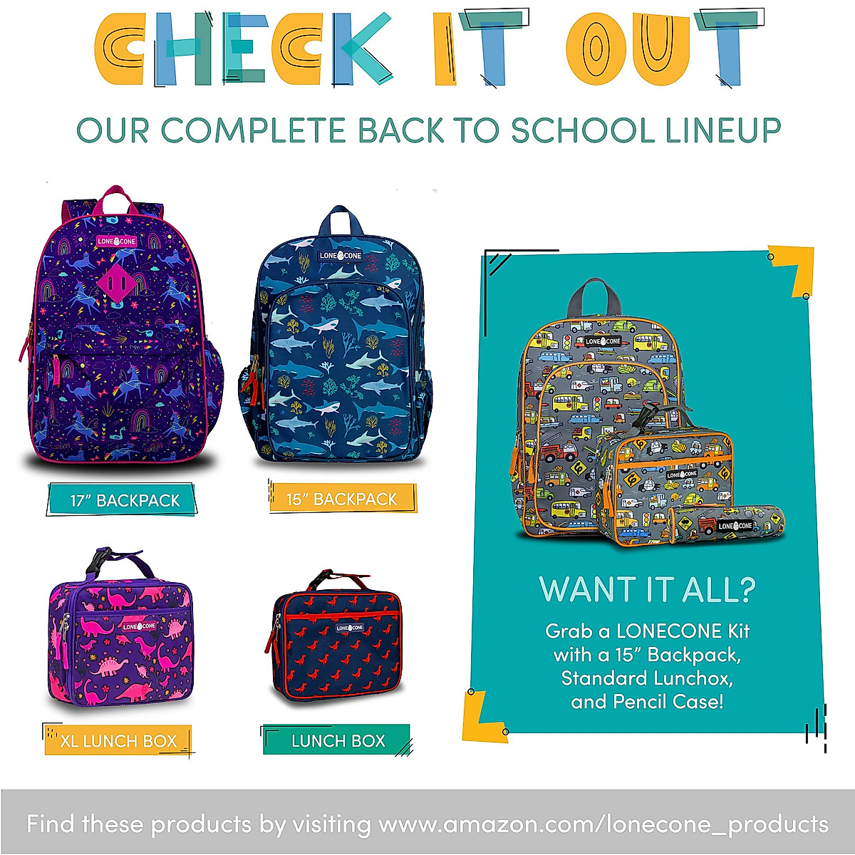 Lone Cone Kids' 15" Backpack for Boys & Girls in Preschool, Kindergarten, Construction Zone
