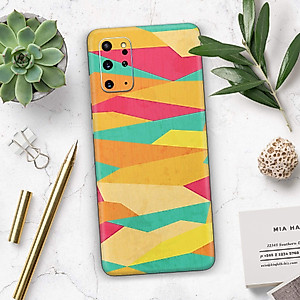 DesignSkinz Vibrant Bright Colored Connect Pattern Protective Vinyl Decal Wrap Skin Cover Compatible with The Samsung Galaxy S20 (Screen Trim & Back Glass Skin)