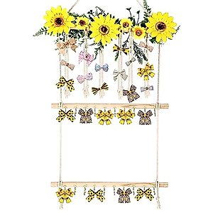 Kigley Bow Holder for Girls Hair Bows Headband Holder Baby Hair Accessories Hair Clips Hanging Organizer for Baby Nursery Toddler Girls Room Door Hair Bows Organizer