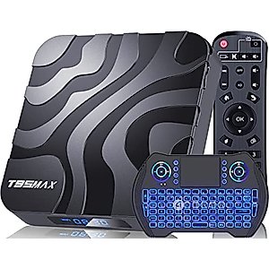 Android TV Box 12.0, T95MAX Android TV Box H618 4GB 32GB Android Box Support WiFi6 2.4G/5.8Ghz Bluetooth 5.0 with Mini Backlit Keyboard 3D 6K Ultra HD TV Box