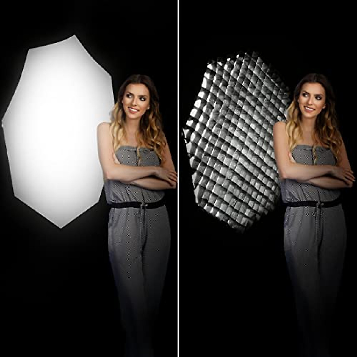 AMBITFUL 37" 95cm Octagon Honeycomb Grid Softbox, Bowens Mount Softbox Compatible Studio Flash Strobe Lighting MS300 SK400 AD600 AD400Pro VL150 VL200 VL300 SL-60W SL200II SZ200Bi (FW 95)