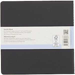 Moleskine Art Sketch Album, Soft Cover, Square (7.5" x 7.5") Plain/Blank, Black, 88 Pages