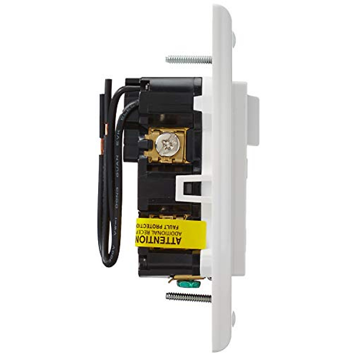 Leviton AFSW1-W SmartlockPro Outlet Branch Circuit (OBC) Combination Arc-Fault Circuit Interrupter with Switch, Wallplate Included, 15-Amp, 120-volt, White