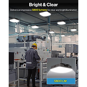 Sunco 6 Pack Square Canopy Light LED, Ceiling Commercial Outdoor, 40W, 5800 Lumens, 5000K Daylight, Dimmable (0-10V), Waterproof IP65, for Warehouse, Garage, Gas Station ETL/DLC