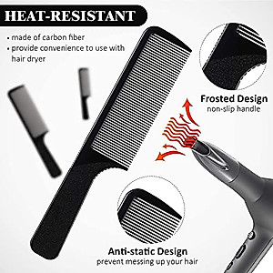 5 Pieces Hair Cutting Comb Barber Comb Hair Styling Combs Fine Teeth Carbon Comb Set Anti Static Heat Resistant Hairdressing Tapered Comb for Men Women (Classic Combs)