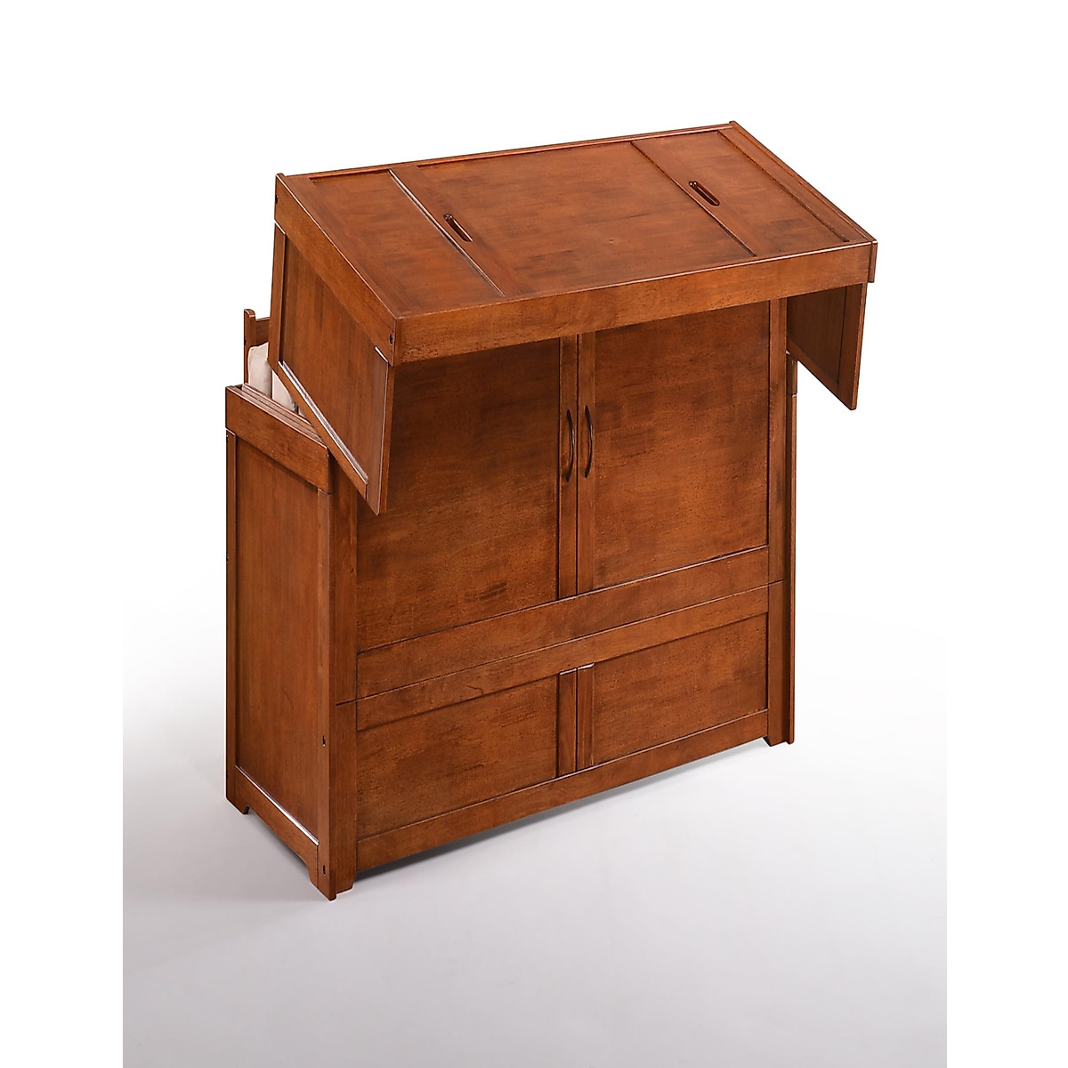 Night & Day Furniture Murphy Cube Cabinet Bed (Cherry, Twin XL Pre-Assembled)