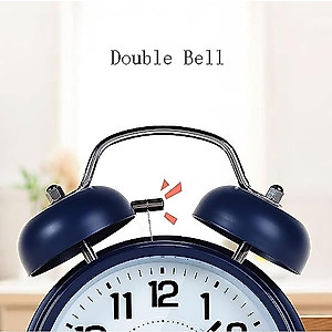Digital Alarm Clock,Alarm Clock for Bedroom Alarm Clocks 3" Twin Bell Alarm Clock - Loud Alarm with Backlight - Great for Heavy Sleepers - Battery Operated Quartz Analog Clock Bedside Clock ( Color :