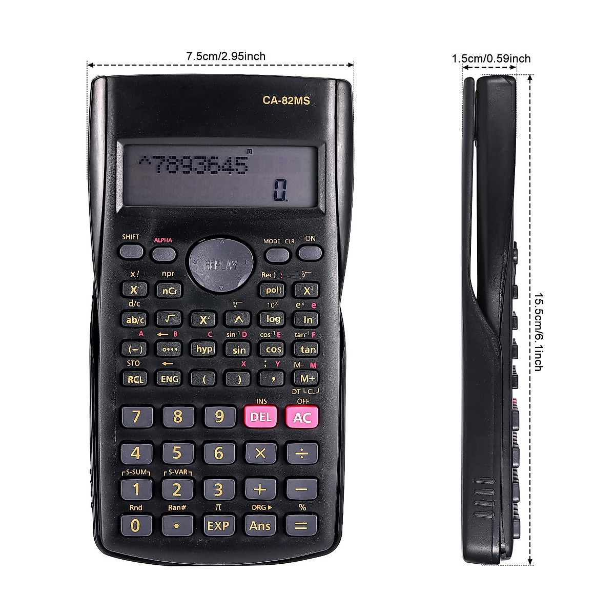 18 Pieces Saillong 2-Line Engineering Scientific Calculator, Black Function Fractions Math Calculator for Middle, High School, Classroom, Student and Teacher (18 Pieces)