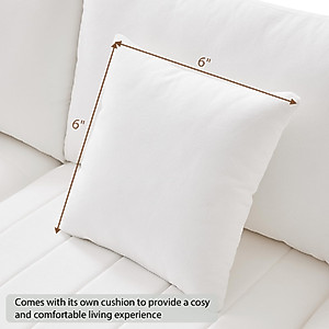 WIIS' IDEA Convertible Sectional Sofa Couch,2 Pillows,5-Seat Couch with Convertible Ottoman,Various Combinations,L-Shape Indoor Furniture for Living Room,Apartment,Office（White）