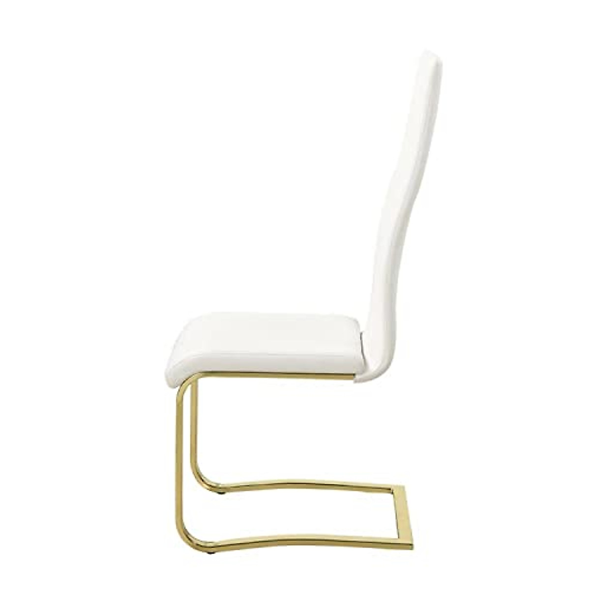 Coaster Furniture High Back White and Rustic Brass (Set of 4) Side Chair 17" D x 22.75" W x 43.75" H 190512