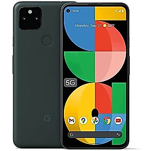 Google Pixel 5a with 5G (128GB, 6GB) 6.34" OLED, Snapdragon 765G, 4K Dual Camera, IP67 Water Resistant, Volte Fully Unlocked (GSM+CDMA, Global US Model) (w/Fast Car Charger, Mostly Black)
