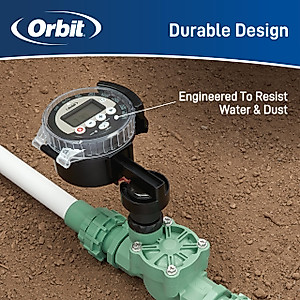 Orbit 57865 Battery-Operated Sprinkler Timer, Black