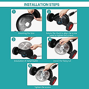 WHYATT Portable Brushless Handheld Lawn Mower Electric Grass Cutter Cordless Grass Trimmer, Adjustable Telescopic Pole with Auxiliary Wheels for Yards, Gardens, Parks