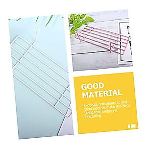 4 pcs Platform Sundeck Household Shelf Play Training Patio Interesting Portable Comfy Parrot Rectangular Toys Iron Wire Accessories B Playground Accessory Pen Metal Bird