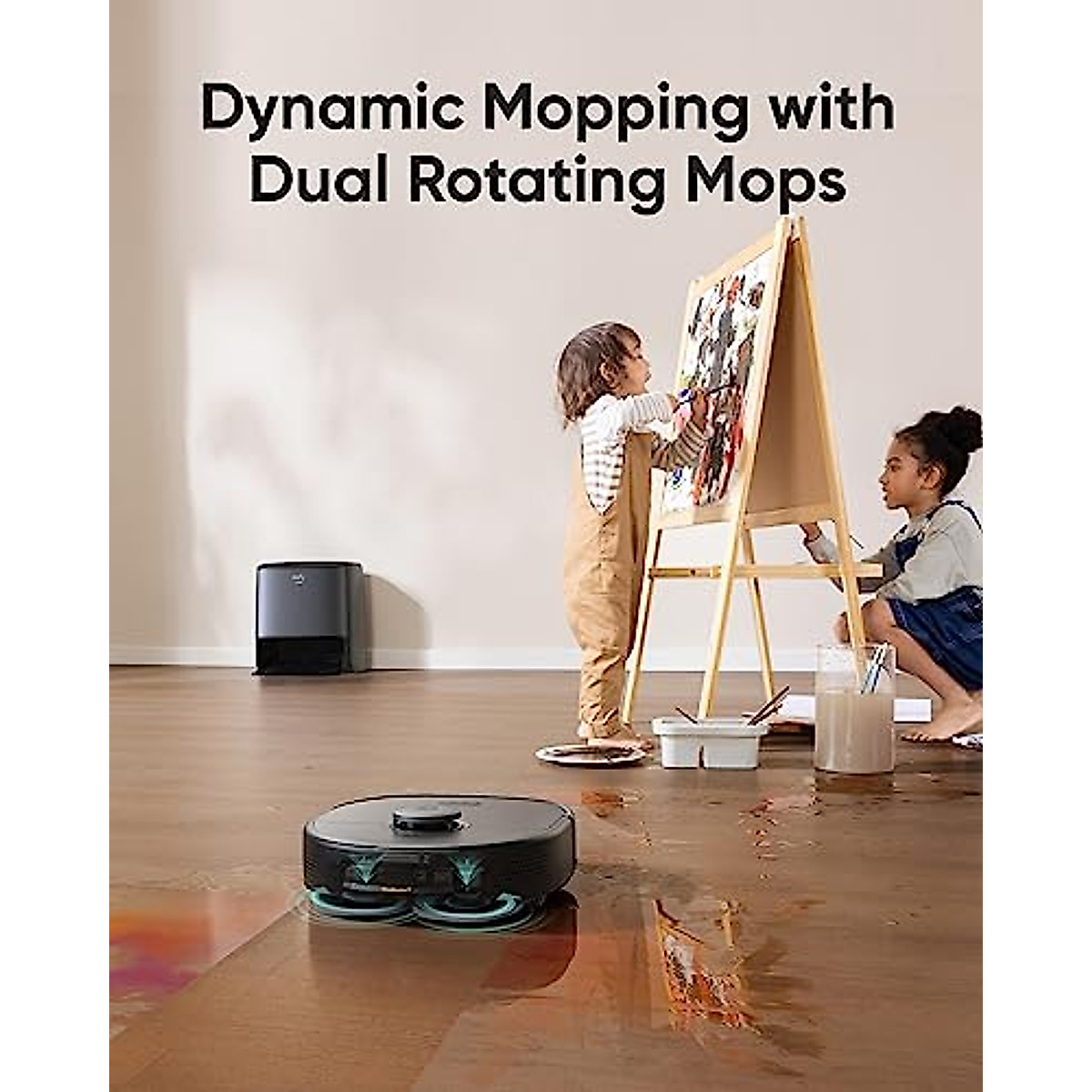 eufy Clean X9 Pro CleanerBot with MopMaster™ Adaptive Pressure Cleaning, 2 Rotating Mops, Carpet Detection with 12 mm Auto-Lifting Mops, Auto-Clean Station, 5,500 Pa Suction, and AI OBS