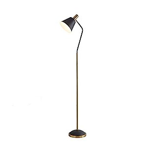 Floor Lamp Led Floor Lamp Living Room Nordic Bedroom Study Simple Post-Modern Reading Floor Lamp with remote control white Standing Light (Color : Black, Size : Foot switch)