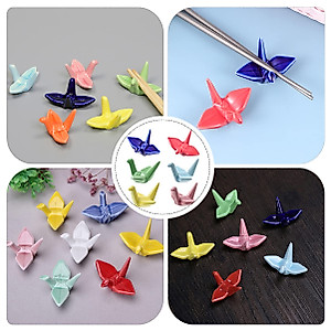 Veemoon 24 pcs Porcelain Chopsticks porcelain crane rest ceramic chopstick holder chopsticks support Rest Japanese Origami