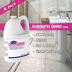 Diversey Breakdown Odor Eliminator - Fresh Scent - 1 Gallon Concentrate, 4 Pack (Packaging May Vary)