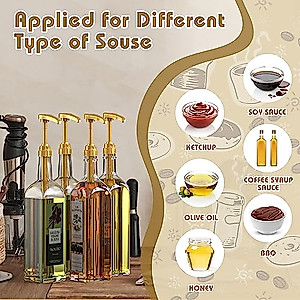 Neosoge Coffee Syrup Pump Dispenser, 4 Packs of Syrup Pump for 750ml/25.4 oz Syrup Bottle, Gold Pumps for Coffee Syrup Bottle, works with Torani, DaVinci, Jordans Skinny 750ml Syrups Bottles (Gold)