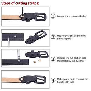 VOCHIC Trendy Women Leather Skinny Belts for Jeans Pants Thin Dress Waist Belt