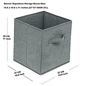 jingewell 2 Pack Drawer Organisers Storage Boxes Cubes Wardrobe Foldable Drawer Dividers with Handles for Clothes Closet Shelves Organiser Bras Socks Underwear Ties Scarve Toys books for Home/Office