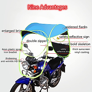 YUANXIN E-bike Carport Awning Canopy Storage Battery Car Motorcycle Rain Shelter The Rain Transparent Umbrella Rain Shed Rain Shelter Umbrella Carport (blue)