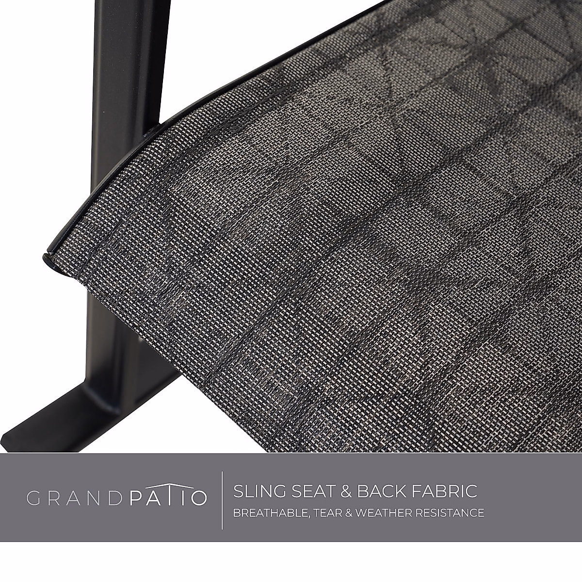 Grand patio Outdoor Rocking Chair Mesh Sling Rocking Chair Seating Outside for Front Porch Garden Patio Backyard (Black&Grey Plaid, 2 Piece)