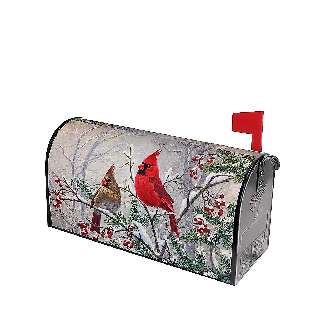 Winter Mailbox Covers Magnetic Bird Mailbox Cover Winter Mailbox Cover Magnetic Mailbox Wraps Standard Size 18" X 21" Holiday Garden Mailboxs Decorations for Outside