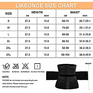 Likeonce Segmented Waist Trainer for Women Waist Cincher Shapewear Tummy Control Girdle Corset Shapewear Body Shaper Black
