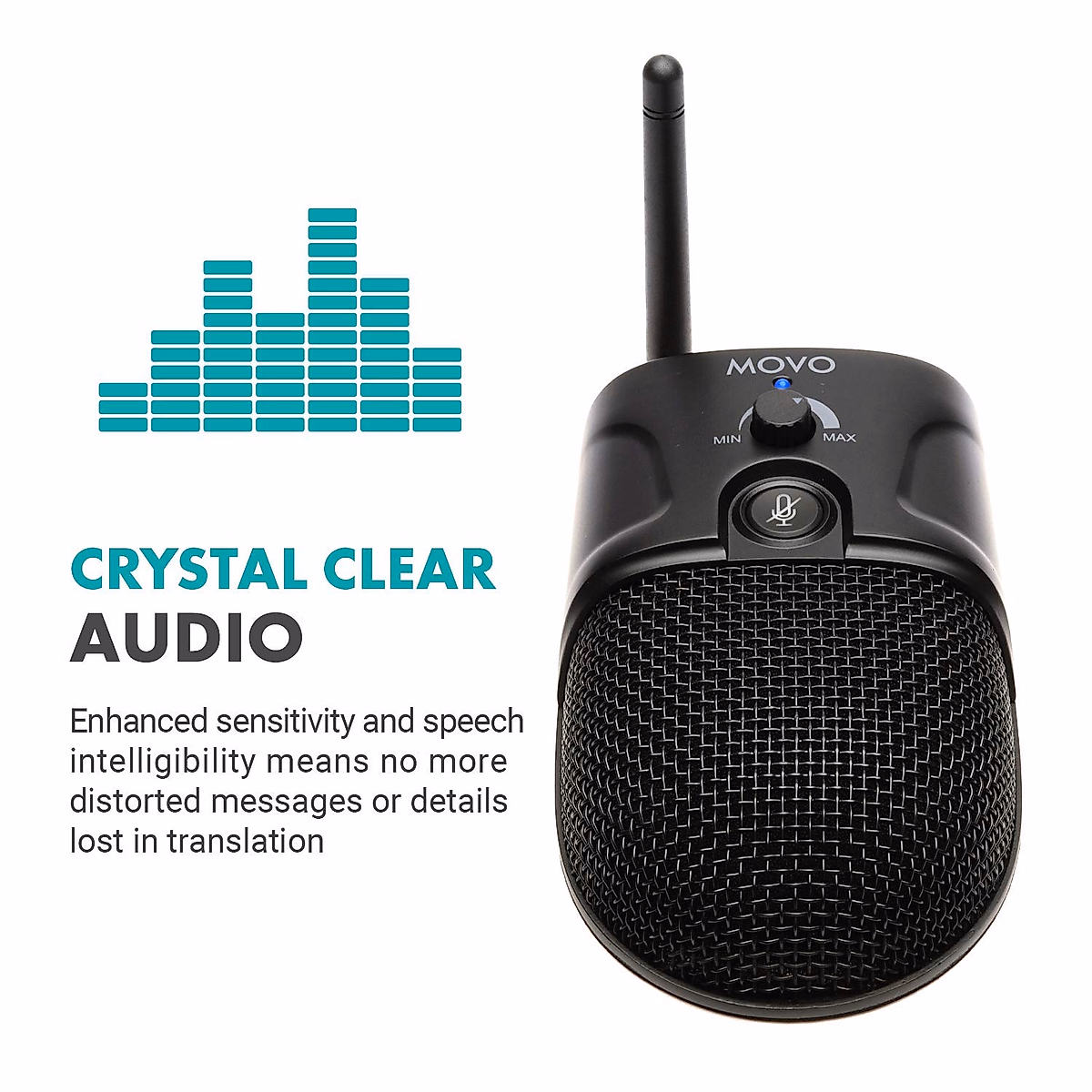 Movo MC2000 Wireless Conference Microphone System - USB Wireless Microphone for Computer - Conference Call Microphone for Zoom Meetings - Zoom Microphone for Video Meeting on Mac or PC Setup