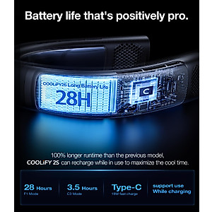 TORRAS COOLiFY 2S【Extended Battery Version】 Neck Air Conditioner 【28 Hrs Cooling】, Portable Personal Cooler Neck Fan, App Control Rechargeable Neck Fans that blow cold air for travel