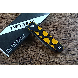 TWO SUN EDC Outdoor Pocket Knife D2 Blade TC4 Titanium G10 Handle TS414