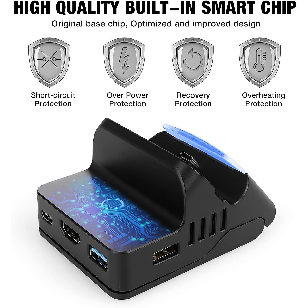 Switch Dock for Nintendo Switch/Switch OLED (Nintendo Switch Docking Station for TV & Charging Dock) Portable Nintendo Switch Dock TV Adapter Stand (4K HDMI 3.0) – Super Small (Black/No Cables)