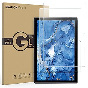 Dragon Touch Tablet Screen Protector (2 Pack) for NotePad 102 and NotePad T10M Tablet, Tempered Glass Film, Ultra-Clear, High Definition, Scratch Resistant, Bubble Free