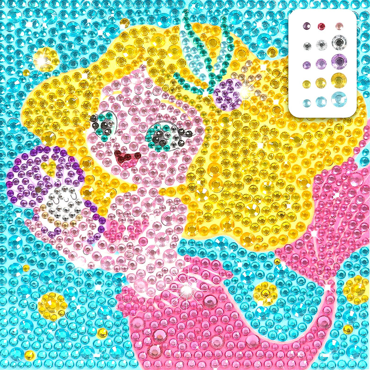 PanLynner Diamond Painting Kits for Kids with Wooden Frame, Gem Arts and Crafts for Kids Paint by Numbers as Toys, Home Wall Decoration, Gifts for Girls Boys Ages 6-8-10-12-14 (Blue Mermaid)