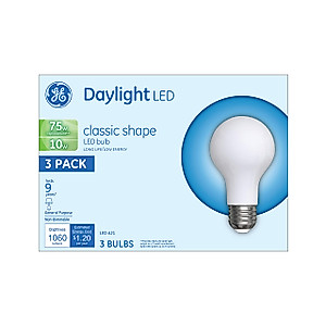 GE Lighting 99202 Frosted General Purpose Classic Shape A21 Daylight LED 16-Watt (100-Watt Replacement), 1520-Lumen Medium Base, 3 Count (Pack of 1)