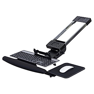 Mount-It! MI-7134 Underdesk Keyboard Drawer with Adjustable Platform, Ergonomic Gel Wrist Pad, Mouse Pad Included, Black