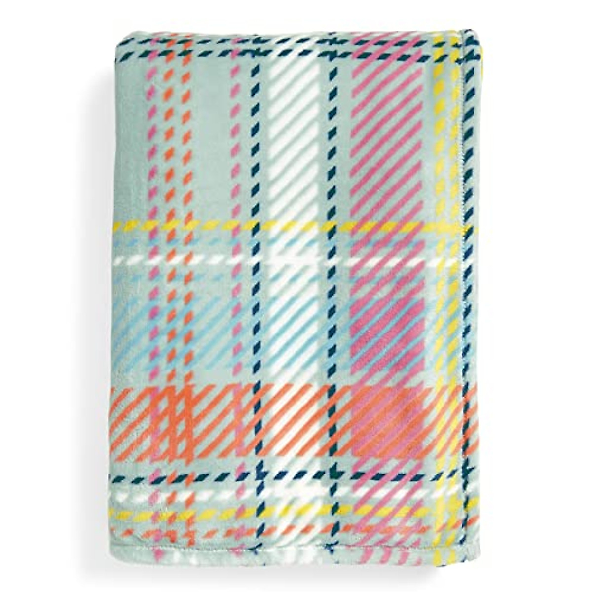 Vera Bradley Women's Fleece Plush Throw Blanket, Pastel Plaid, 80 X 50