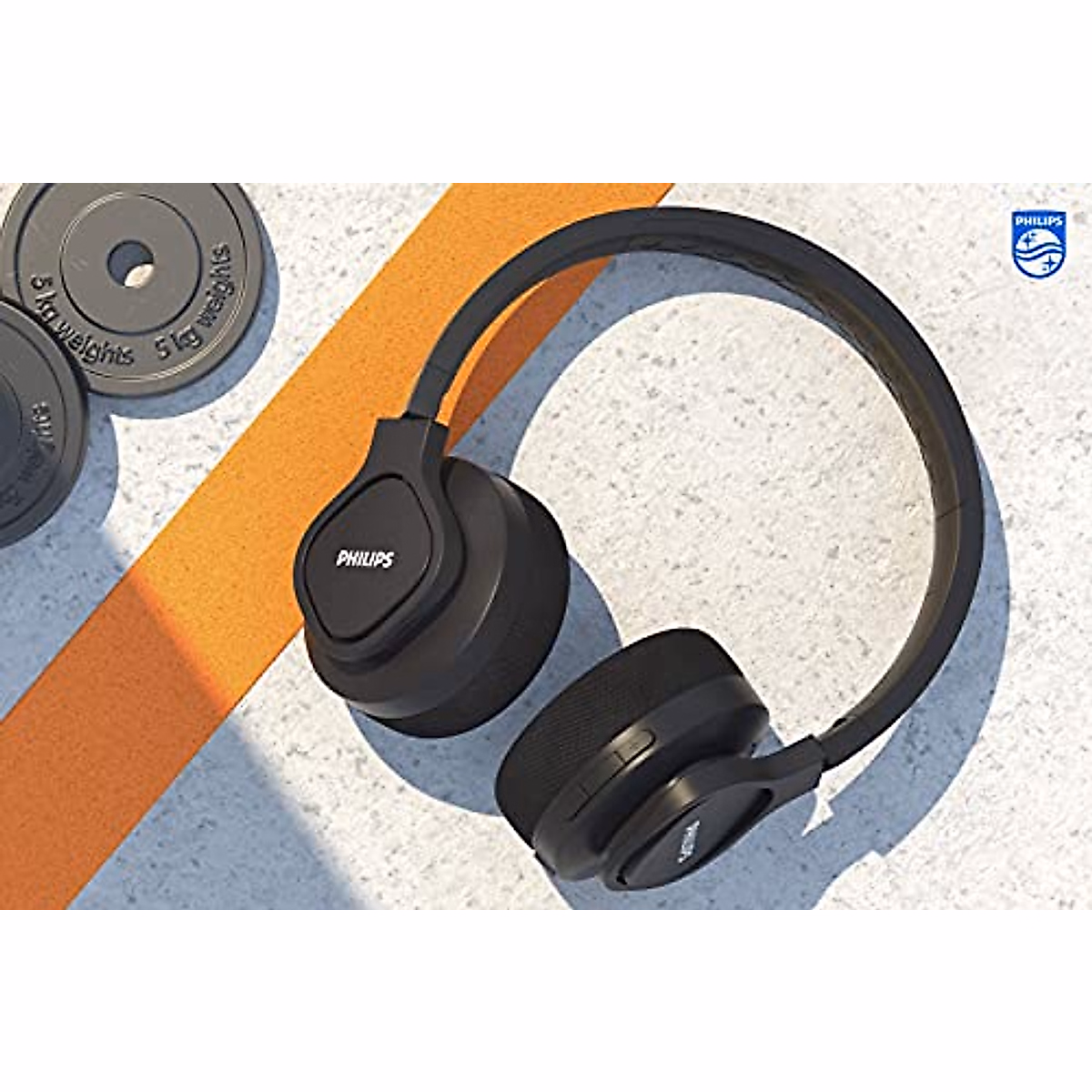 Philips A4216 Wireless Sports Headphones, up to 35 Hours Play time, Washable Cooling Ear-Cup Cushions, IP55 Water/dust Protection, Bluetooth + 3.5 mm Audio Port, Built-in Microphone TAA4216BK