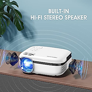 DBPOWER WiFi Mini Projector, 8500L WiFi Projector 1080P Full HD Supported & 240" Display Video Projector, Mini Portable Projector Movie Projector Compatible w/Phone/TV Stick/Laptop/PC/PS4