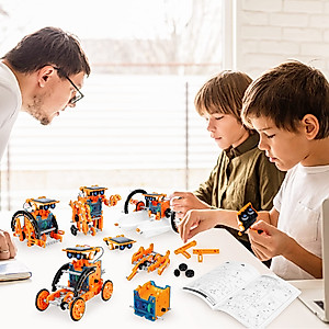 Rcovasc 13-in-1 STEM Solar Robot Kit Toys Gifts for Age 8 9 10 11 12 Years Old, Educational Building Science Experiment DIY Set Birthday Gifts for Boys Girls Kids Teens