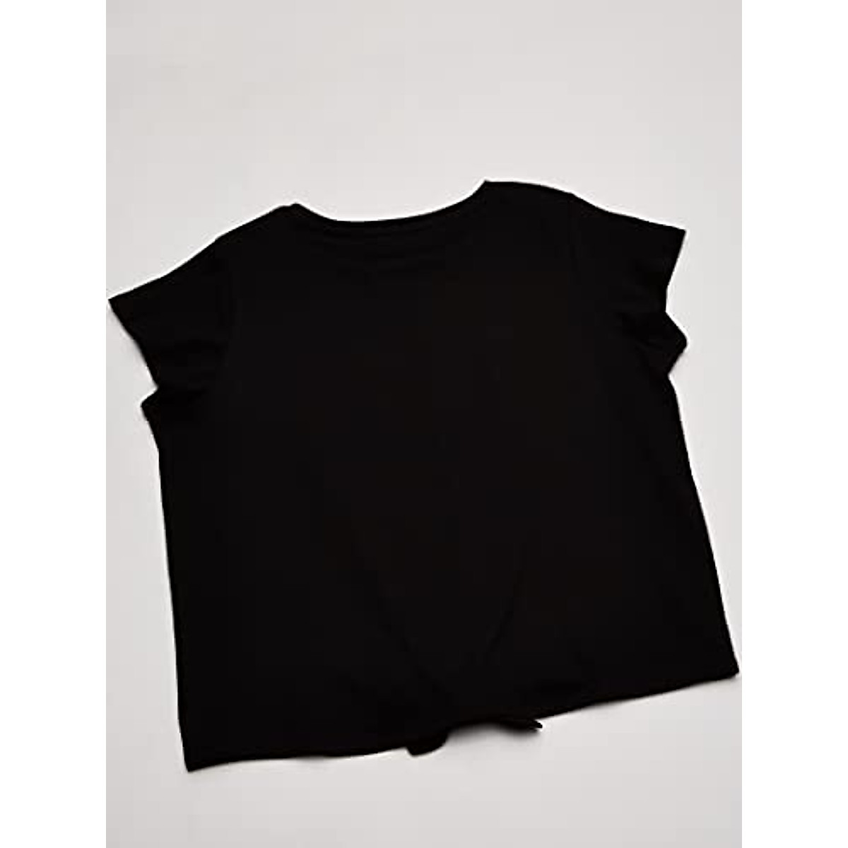 Calvin Klein Girls' Short Sleeve Tie Front Knot Graphic T-Shirt, Black Gradient, 8-10