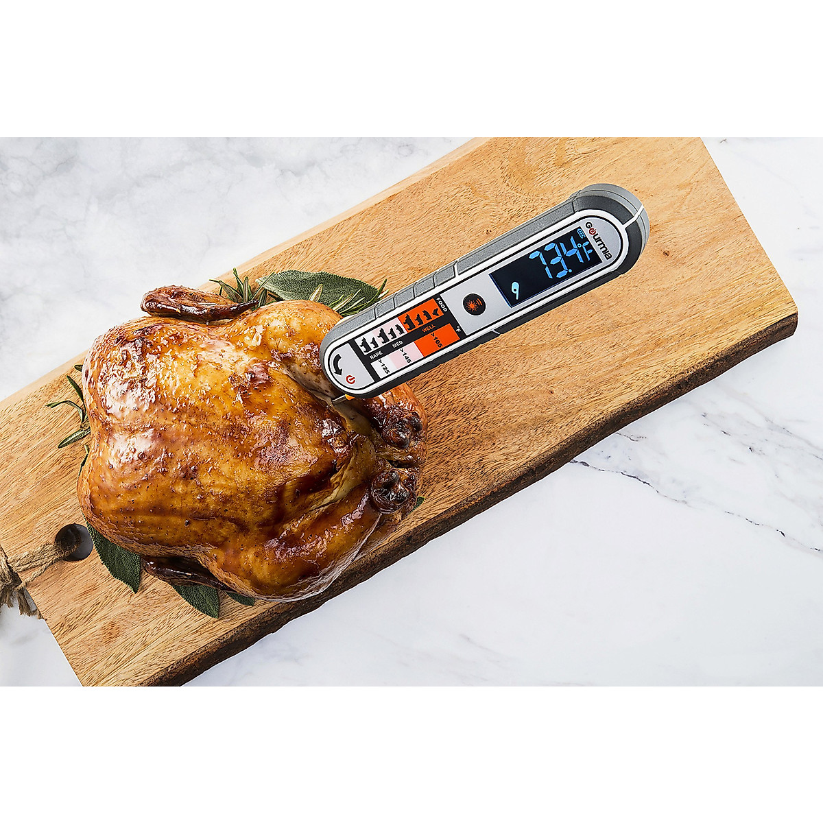 Gourmia GTH9150 Commercial Grade Contact & Non Contact Thermometer Dual Meat Thermometer with Digital Thermocouple & Infrared Readings Dust and Splash Proof