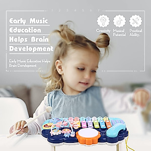 alobeby Baby Toys 6 Months Plus Musical Toy, Kids Electronic Piano Keyboard Xylophone Drum Toys Set with Light, Eduactional Gift Sets for Baby Infant, Toddler Girls Boys Toys