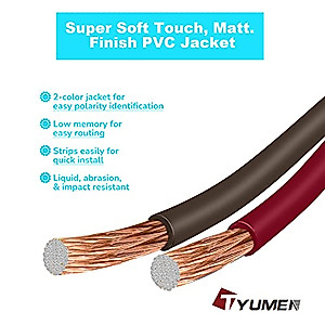 TYUMEN 50FT 16 Gauge 2 Conductor Electrical Wire, Matte Finish Semi-Transparent Red Brown Wire, 16 AWG Stranded Ultra Flexible Wire for Automotive Wire, Car Audio Speaker, 12 Volt Low Voltage Wiring